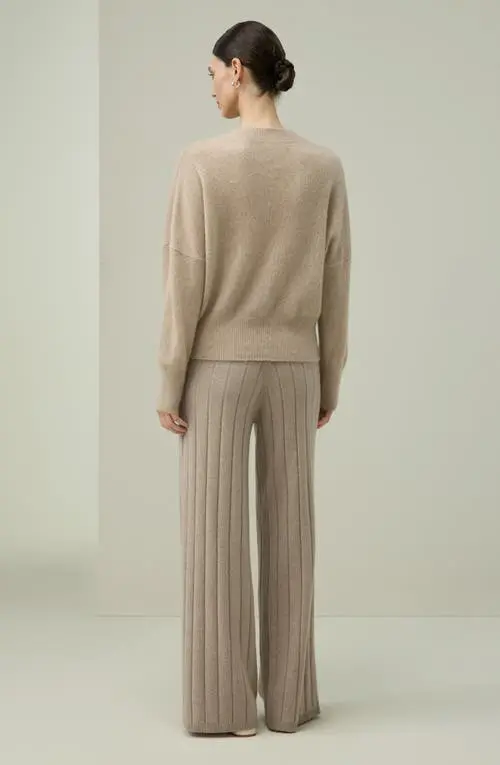 Lilysilk Lurex-silk-cashmere V-neck Sweater - Camel