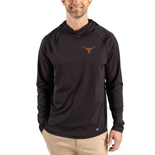 Cutter & Buck Texas Longhorns Prospect Recycled Featherlight Stretch Hoodie - Black