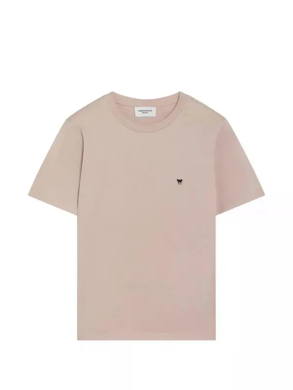 Max Mara Logo-embroidered T-shirt - Neutrals