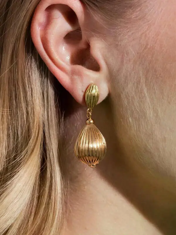 JENNIFER BEHR Orlah Ribbed Drop Earrings