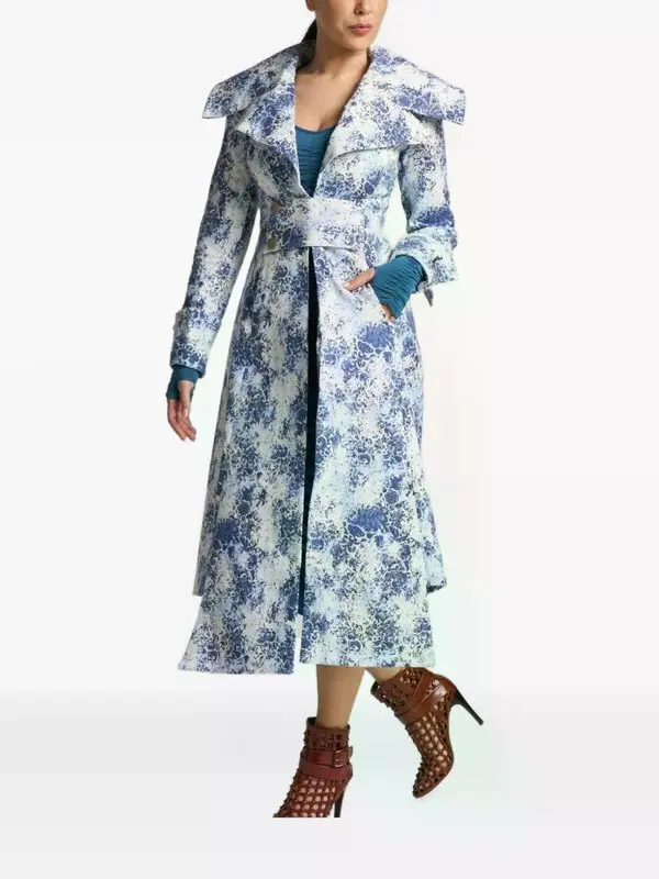 LIZ SKORSIS Eliza Paisley-print Single-breasted Coat