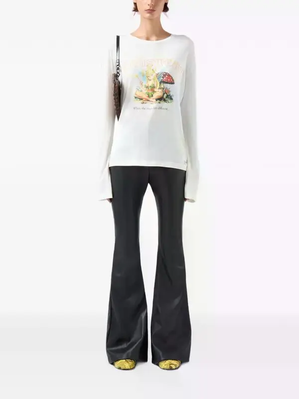 Gcds Flare-leg Faux-leather Trousers