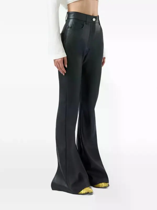 Gcds Flare-leg Faux-leather Trousers