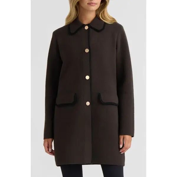 NVLT Eyelash Knit Coatigan With Contrast Trim