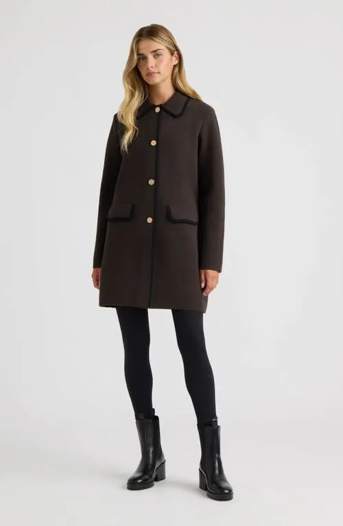 NVLT Eyelash Knit Coatigan With Contrast Trim