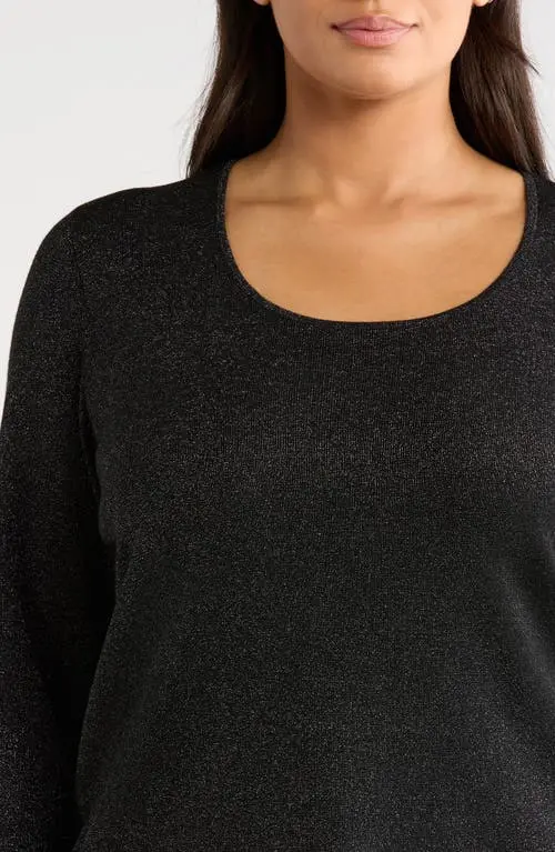 Eileen Fisher Metallic Wool U-neck Sweater