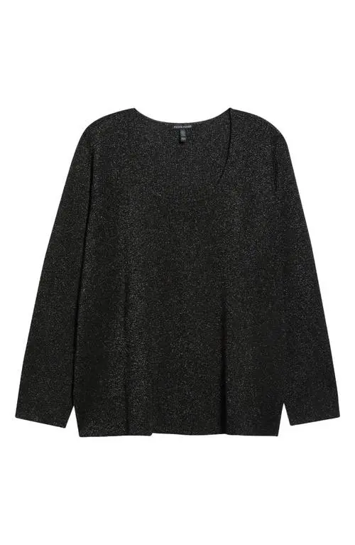 Eileen Fisher Metallic Wool U-neck Sweater
