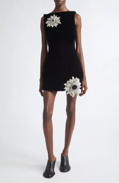 Monse Sunflower Velvet Minidress