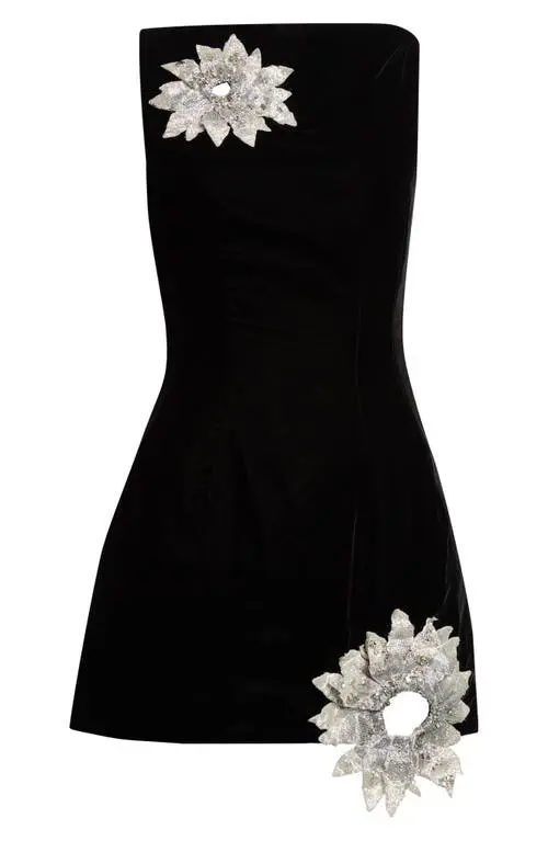 Monse Sunflower Velvet Minidress