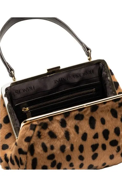 FRANCES VALENTINE Frances Cheetah Faux Fur Frame Clutch