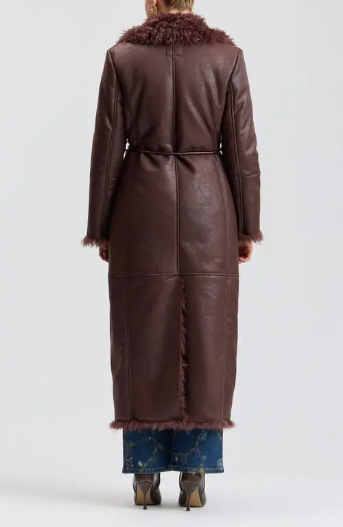 Avec Les Filles Maxi Faux Shearling Coat