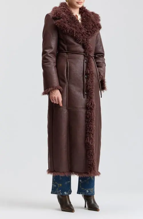 Avec Les Filles Maxi Faux Shearling Coat