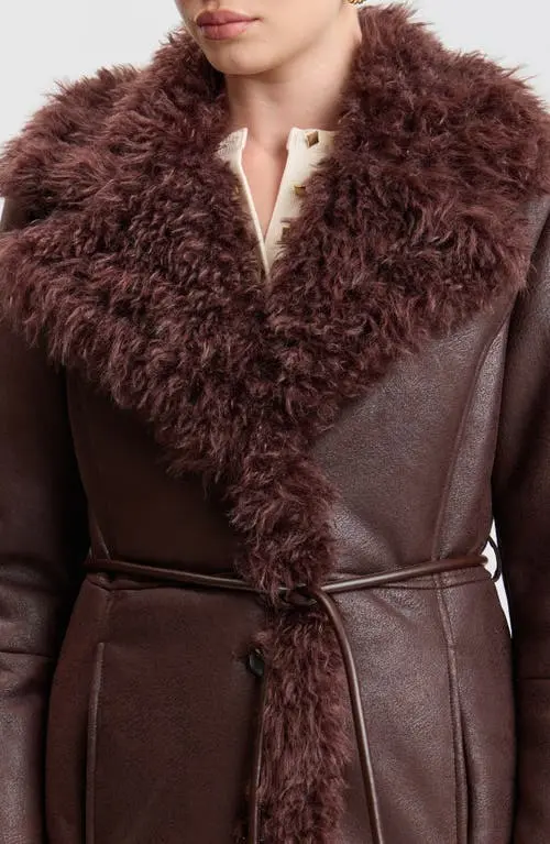 Avec Les Filles Maxi Faux Shearling Coat
