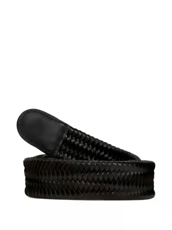 Karl Lagerfeld K Monogram Woven Leather Belt