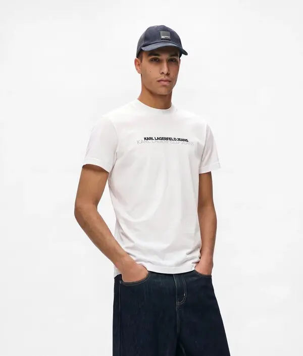 Karl Lagerfeld Slim Shadow Logo T-shirt - White