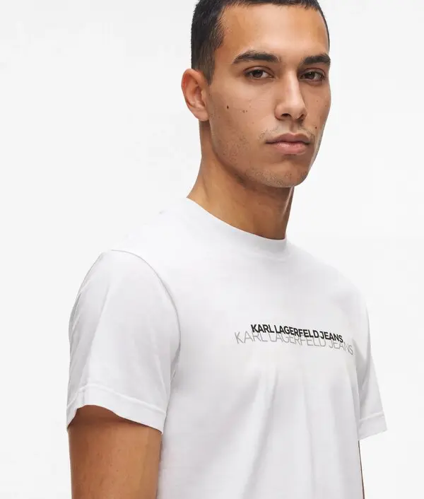Karl Lagerfeld Slim Shadow Logo T-shirt - White