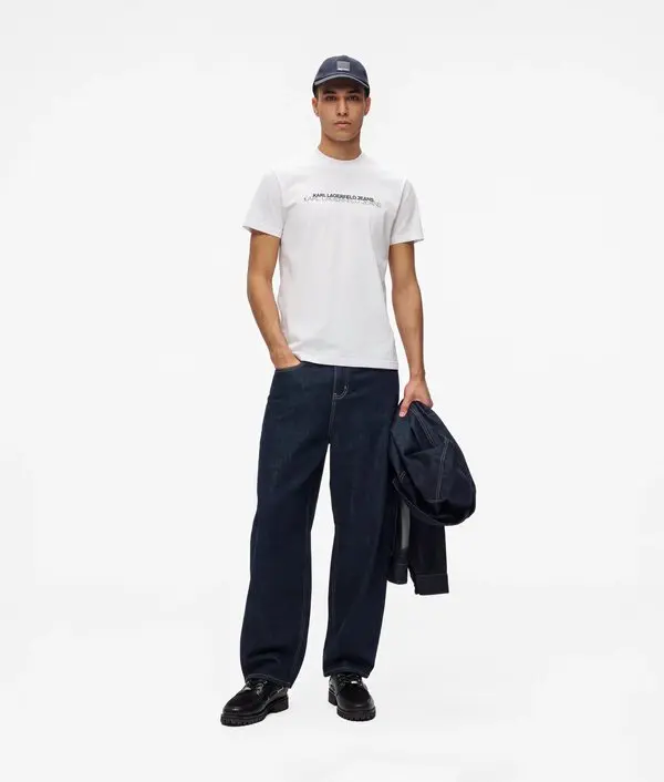 Karl Lagerfeld Slim Shadow Logo T-shirt - White