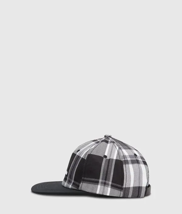 Karl Lagerfeld Plaid Flat Brim Cap
