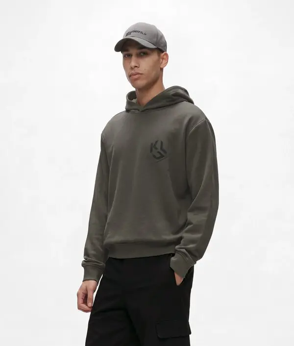 Karl Lagerfeld Regular-fit Monogram Hoodie - Green