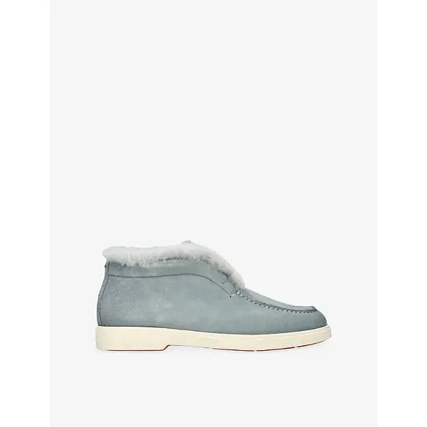 Santoni Fortune Lined Suede Ankle Boots - Grey