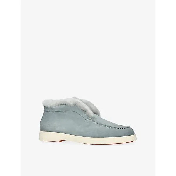 Santoni Fortune Lined Suede Ankle Boots