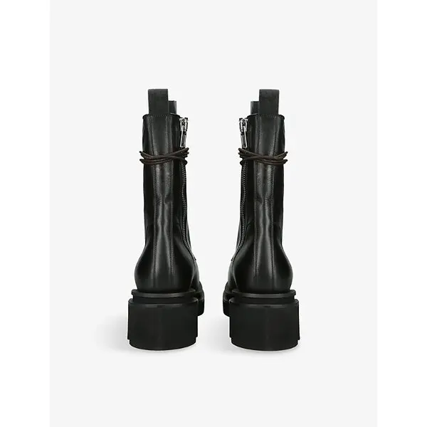 Rick Owens Bogun Leather Block-heel Boots