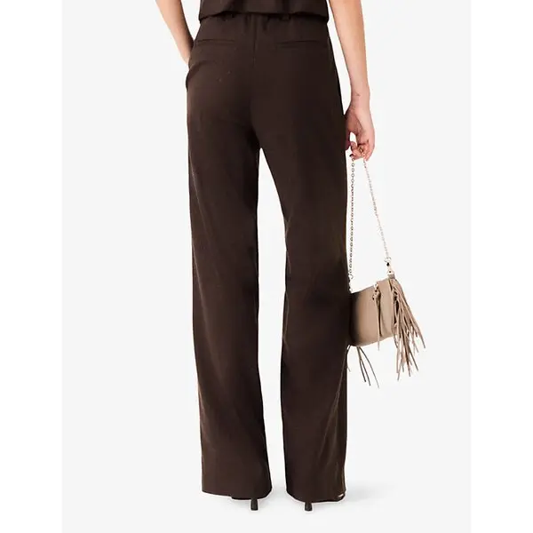 Maje Tailored Rhinestone-embellished Stretch-woven Suit Trousers