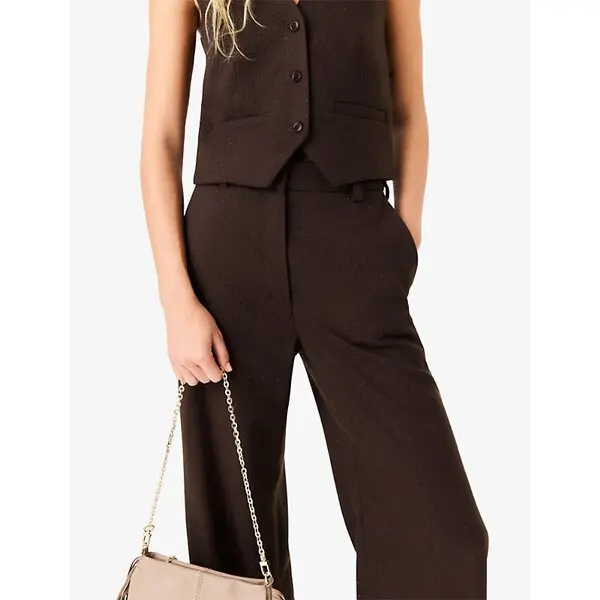 Maje Tailored Rhinestone-embellished Stretch-woven Suit Trousers