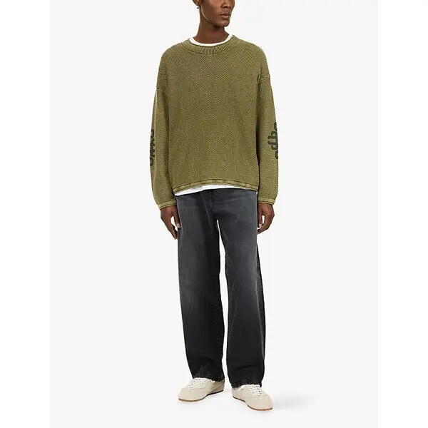 THE COUTURE CLUB Waffle Logo-print Cotton Jumper