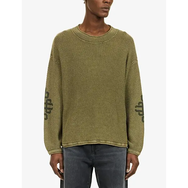 THE COUTURE CLUB Waffle Logo-print Cotton Jumper