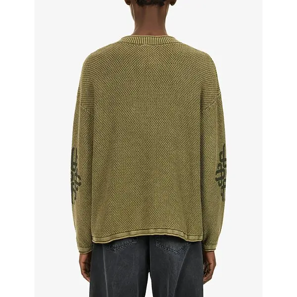 THE COUTURE CLUB Waffle Logo-print Cotton Jumper