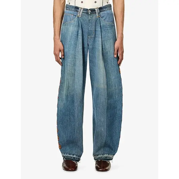KARTIK RESEARCH Upcycled Wide-leg Denim Jeans