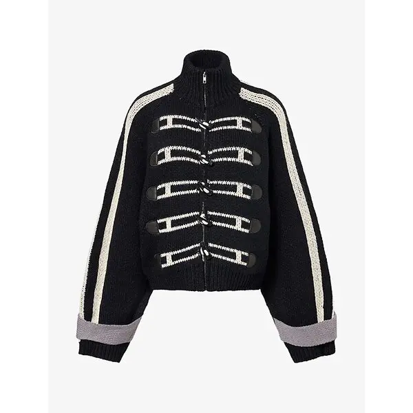 JADED LONDON Loli Toggle Knitted Bomber Jacket