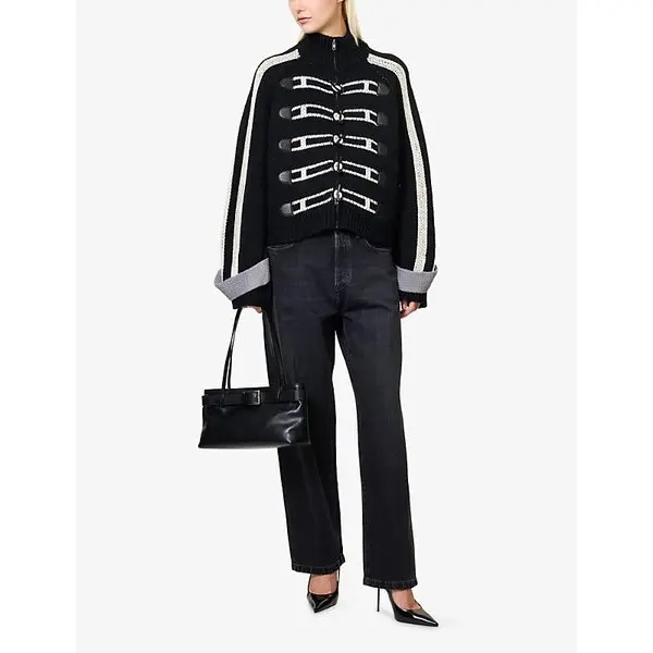 JADED LONDON Loli Toggle Knitted Bomber Jacket