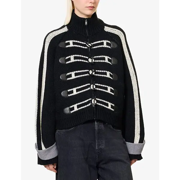 JADED LONDON Loli Toggle Knitted Bomber Jacket