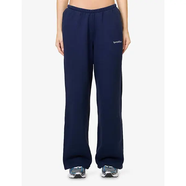 Sporty & Rich Bennett Serif Logo Baggy Jersey Jogging Bottoms