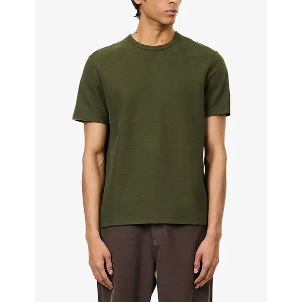 FRAME Crewneck Textured Cotton T-shirt