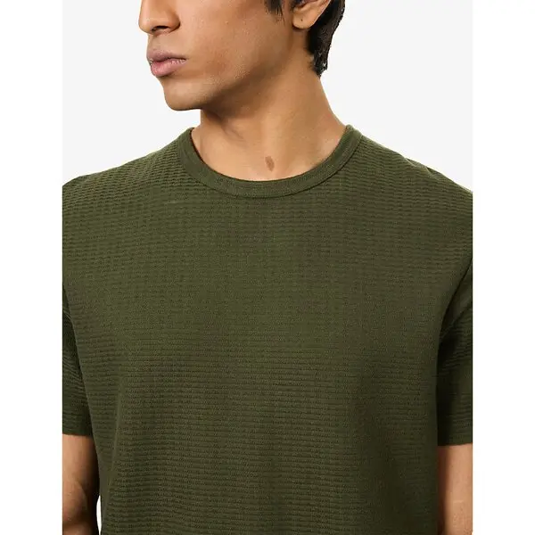 FRAME Crewneck Textured Cotton T-shirt