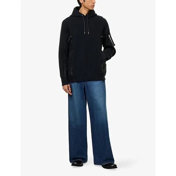 Sacai Wide-leg Belted Denim Trousers