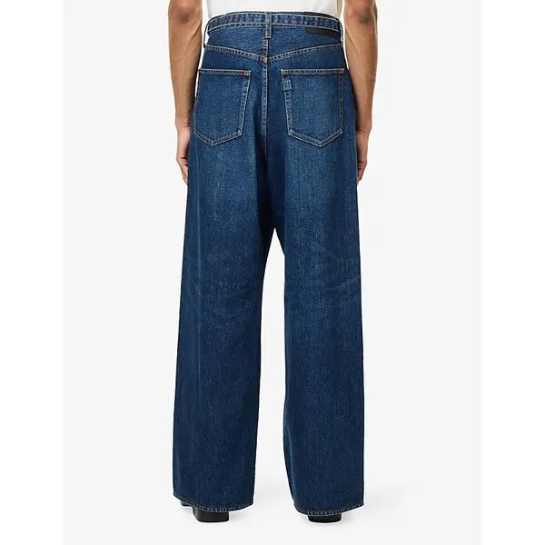 Sacai Wide-leg Belted Denim Trousers