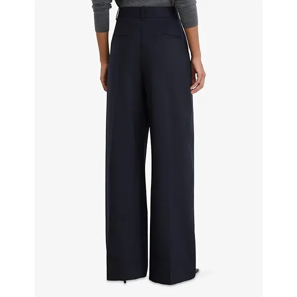 REISS Luna Wide-leg High-rise Wool-blend Trousers