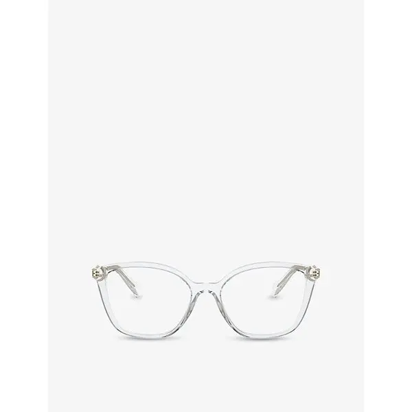 Prada Pr 02zv Butterfly-frame Acetate Optical Glasses