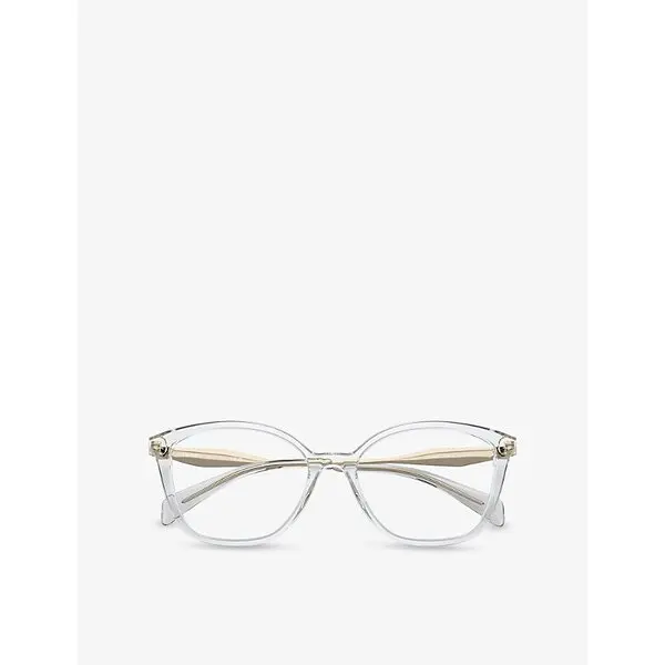 Prada Pr 02zv Butterfly-frame Acetate Optical Glasses