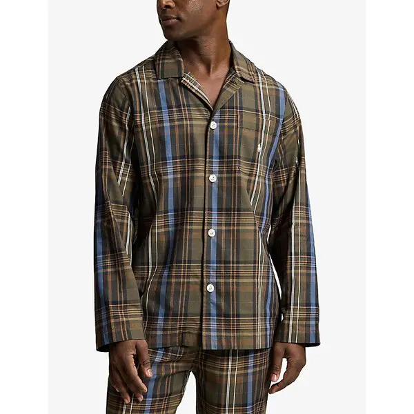Polo Ralph Lauren Checked Embroidered-logo Cotton Pyjama Set