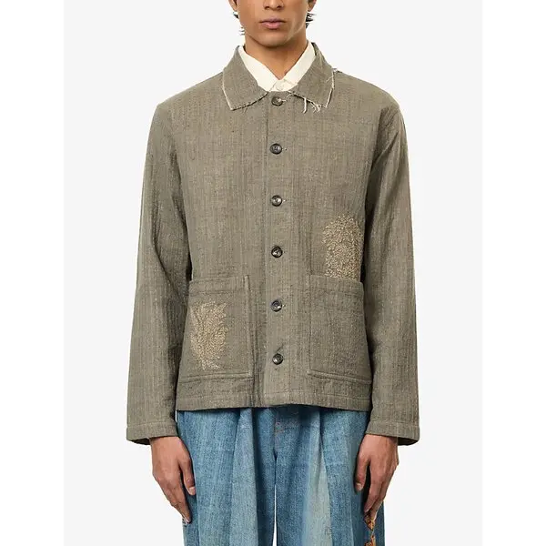 KARTIK RESEARCH Kantha Embroidered Cotton Jacket