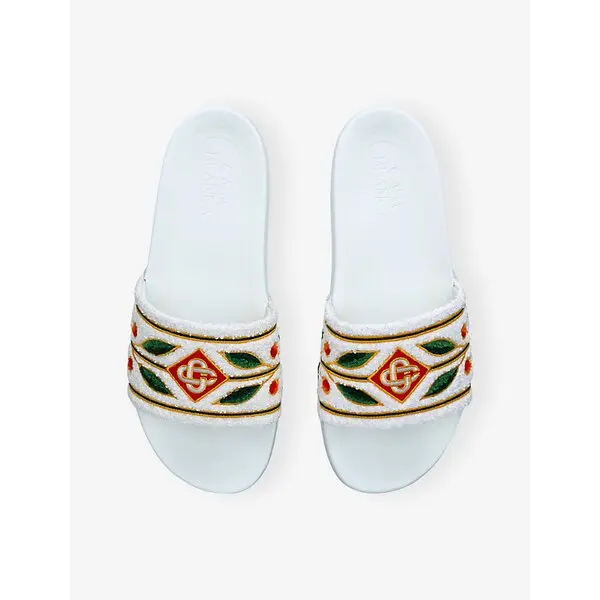 Casablanca Embroidered Terry And Rubber Pool Sliders