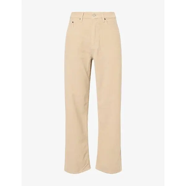 FRAME The Baggy Wide-leg Cotton Trousers - Beige
