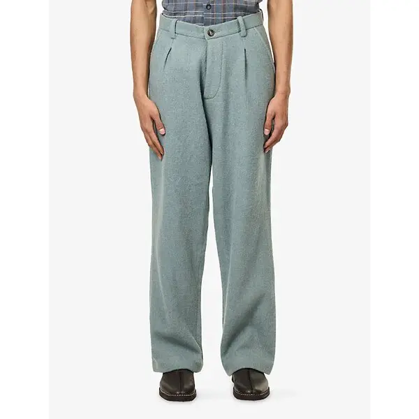 KARTIK RESEARCH Pleated Wide-leg Wool Trousers