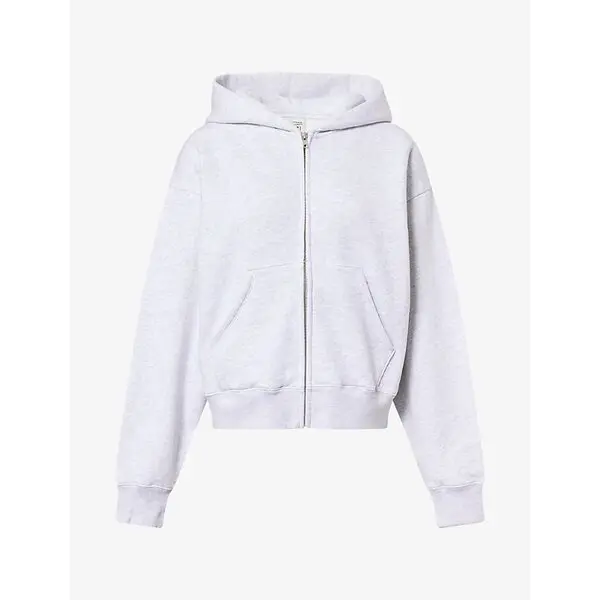 Sporty & Rich Eliana Serif Logo Zip Jersey Hoody