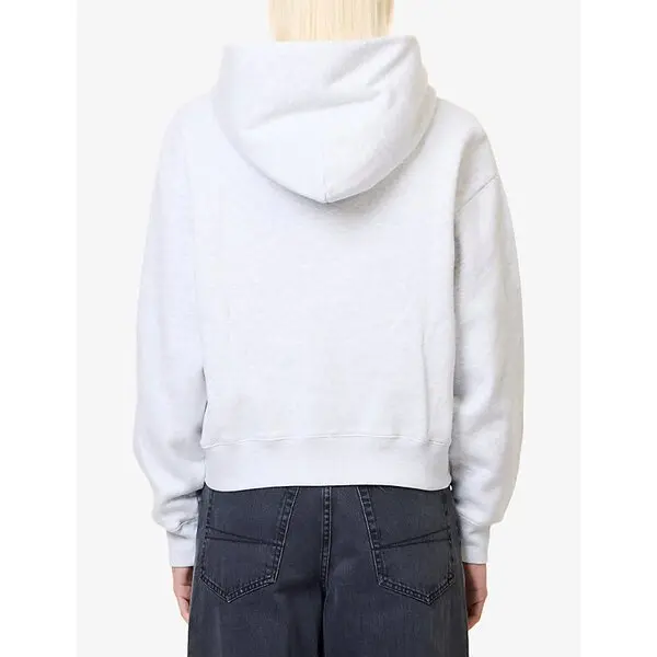 Sporty & Rich Eliana Serif Logo Zip Jersey Hoody